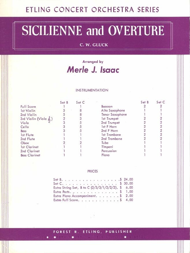Merle J. Isaac Full Orchestra Scores - VanderCook College of Music