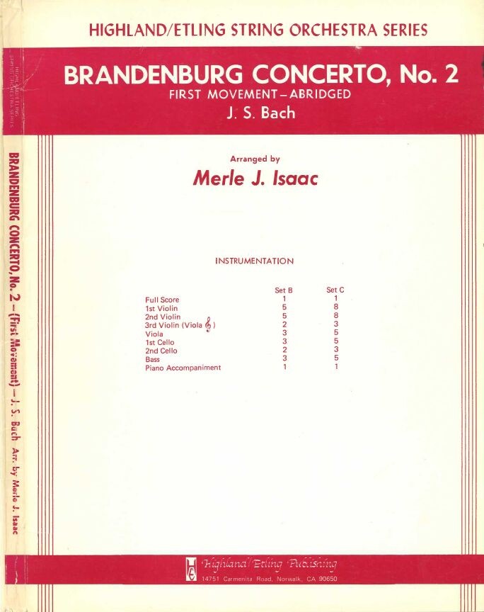 Merle J. Isaac String Orchestra Scores - VanderCook College of Music